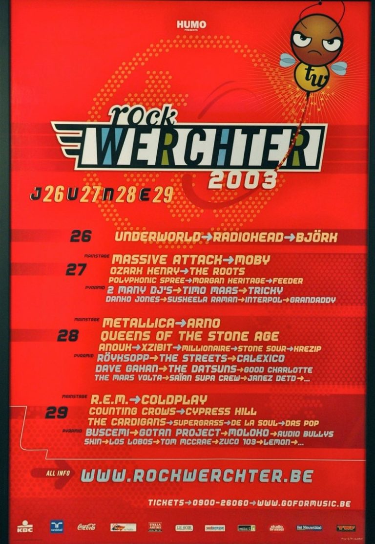 Alle Rock Werchter line-up posters sinds 1975 | Festileaks.com
