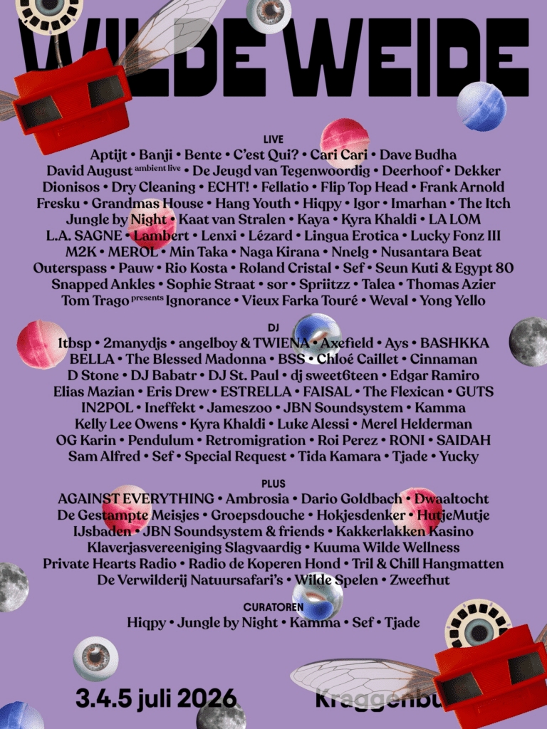 Line-up Wilde Weide 2026 compleet met De Jeugd van Tegenwoordig, MEROL ...